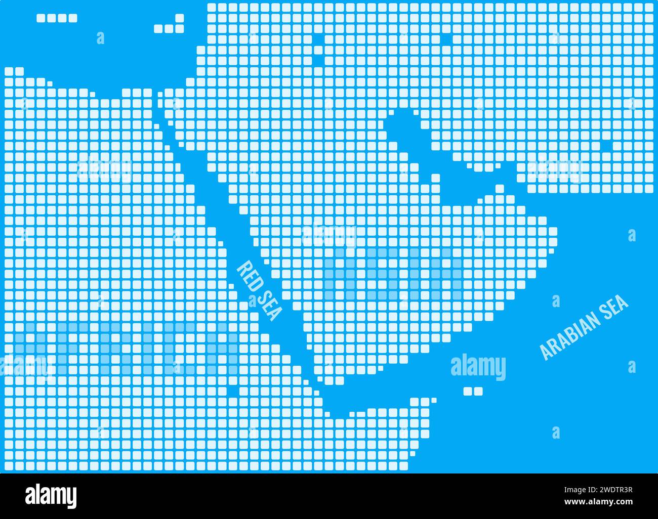 Red Sea and Arabian Sea Illustration with Rectangular Map Stock Vector ...