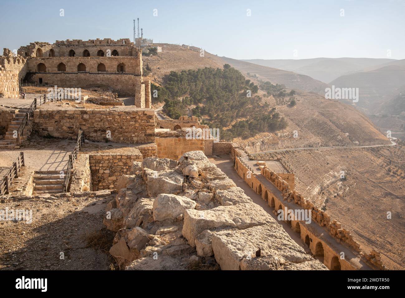Kerak Castle during Sunny Day in Jordan. Beautiful Historical Monument ...
