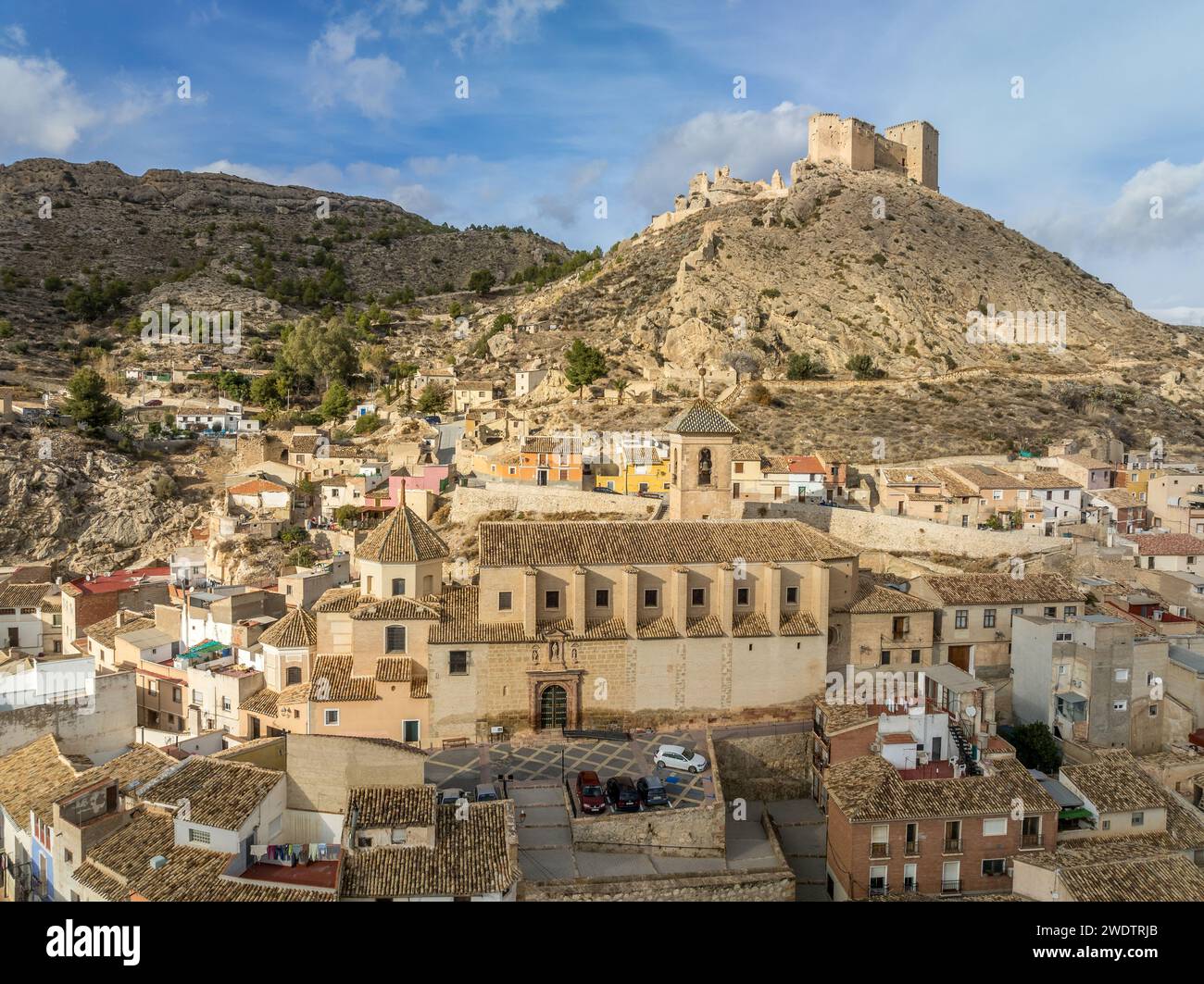 Aerial panorama view of Castillo de los Velez, medieval ruined castle ...