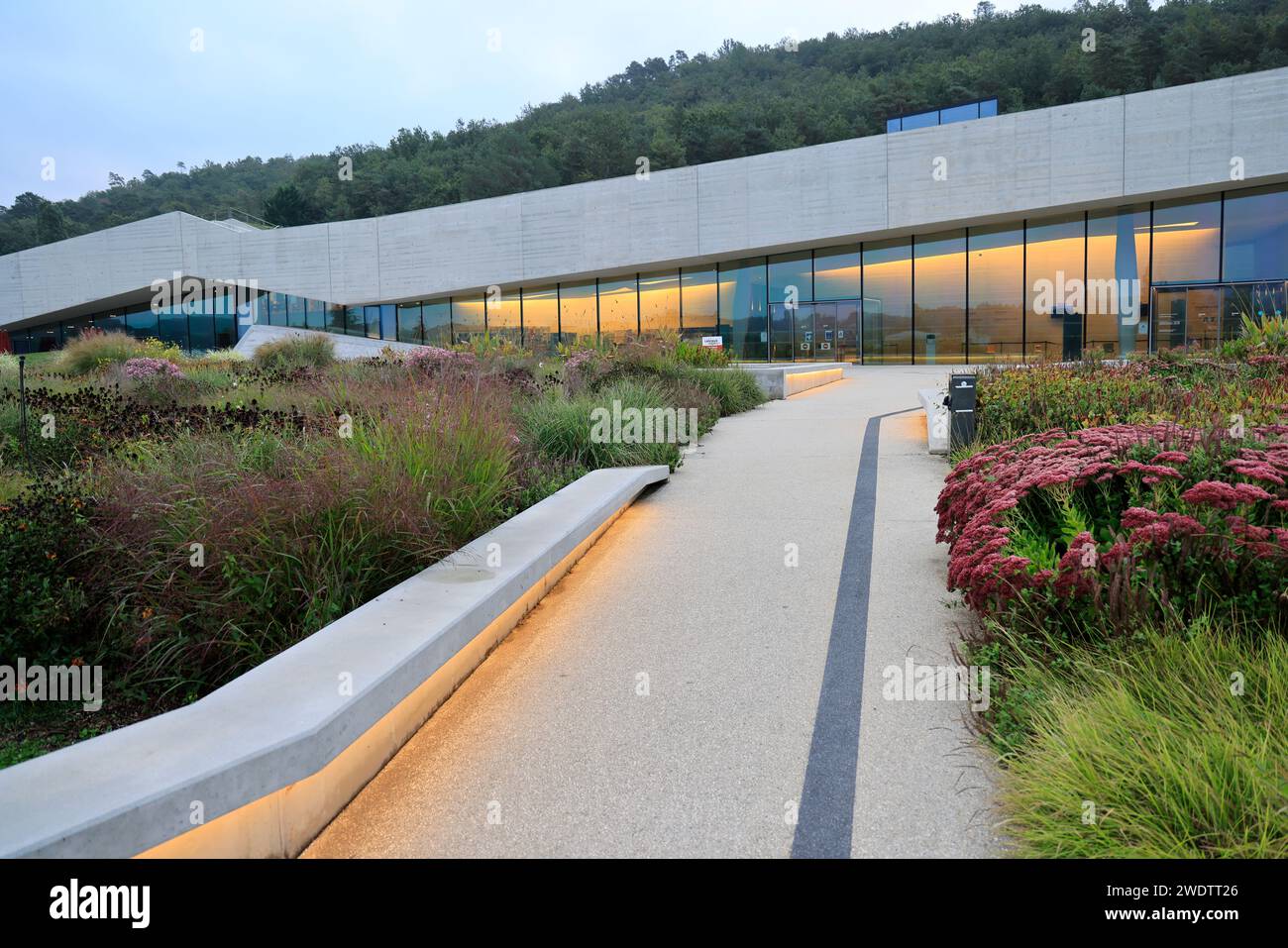 Entrance to Lascaux 4, international center for cave art presenting ...