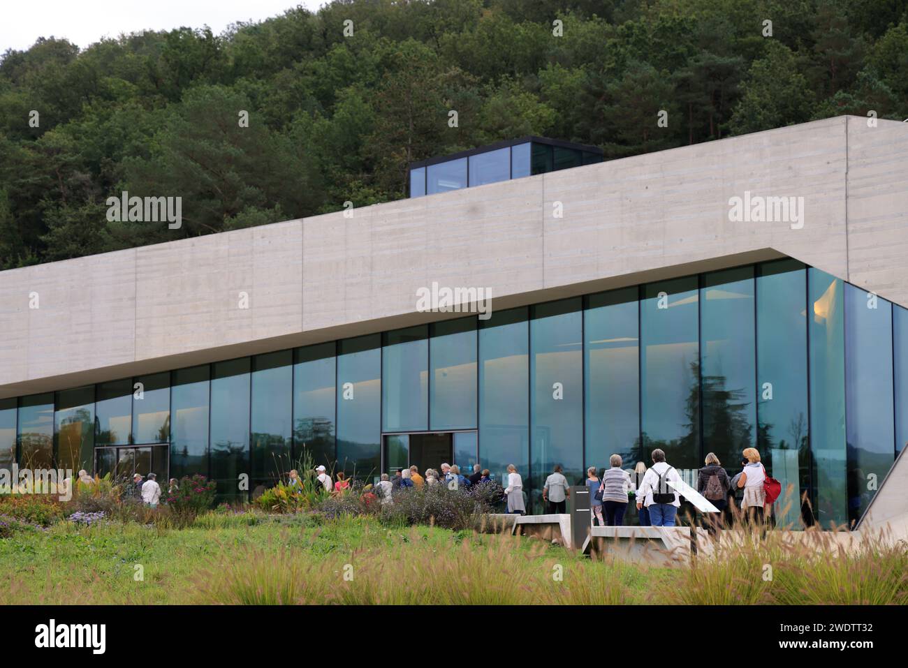 Entrance to Lascaux 4, international center for cave art presenting ...