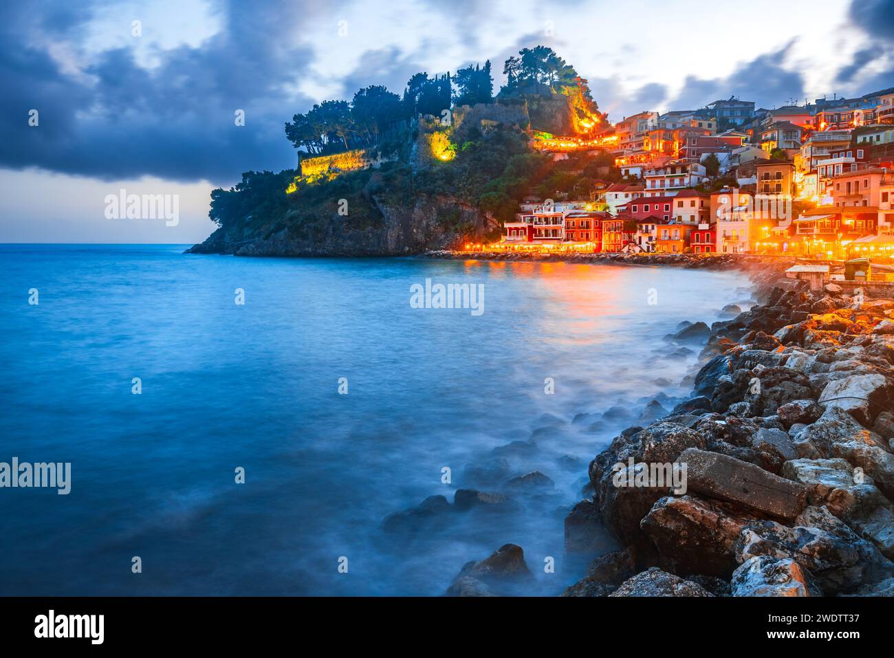 Parga, Greece. Beautiful colorful coastal town in Epirus, Greek ...