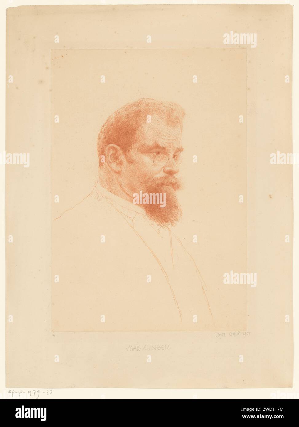 Portret Van Max Klinger, Emil Orlik, 1903 print paper drypoint ...