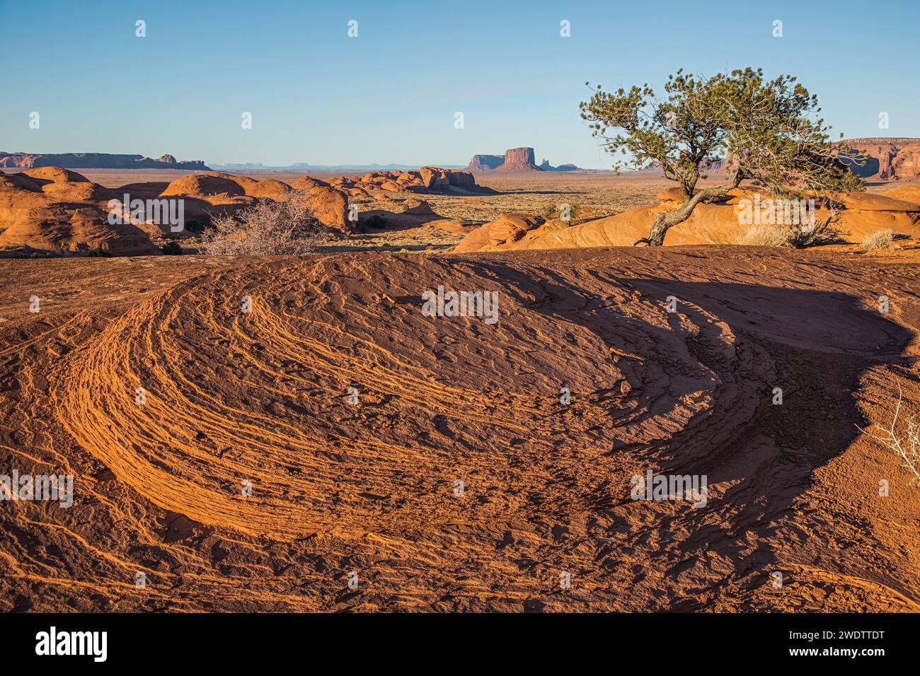 Eroded sandstone in Mystery Valley in the Monument Valley Navajo Tribal ...