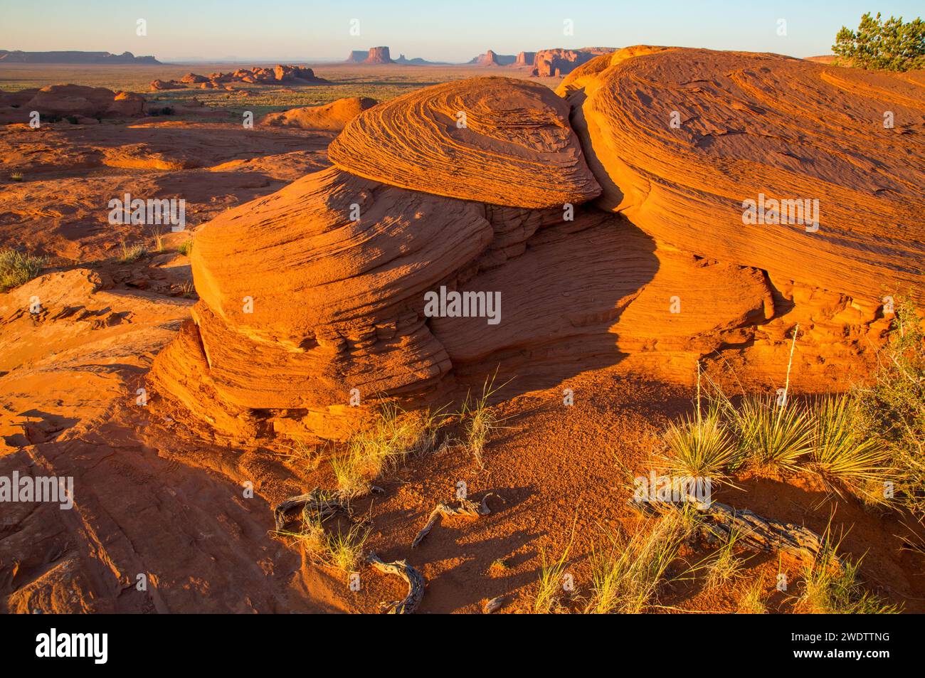 Eroded sandstone in Mystery Valley in the Monument Valley Navajo Tribal ...