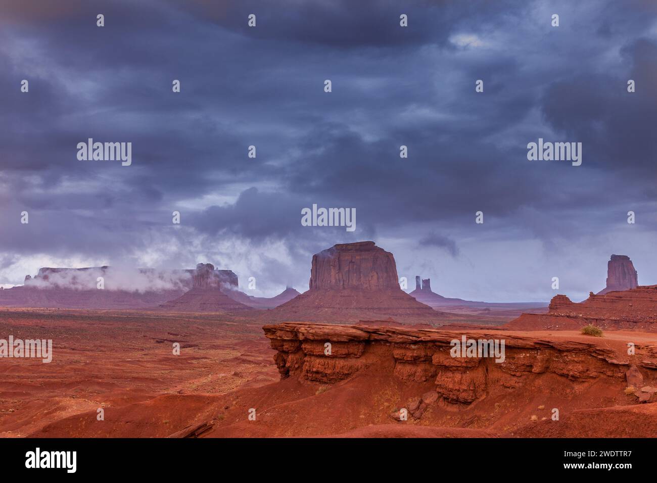 Stormy view of Monument Valley from John Ford Point in the Monument ...