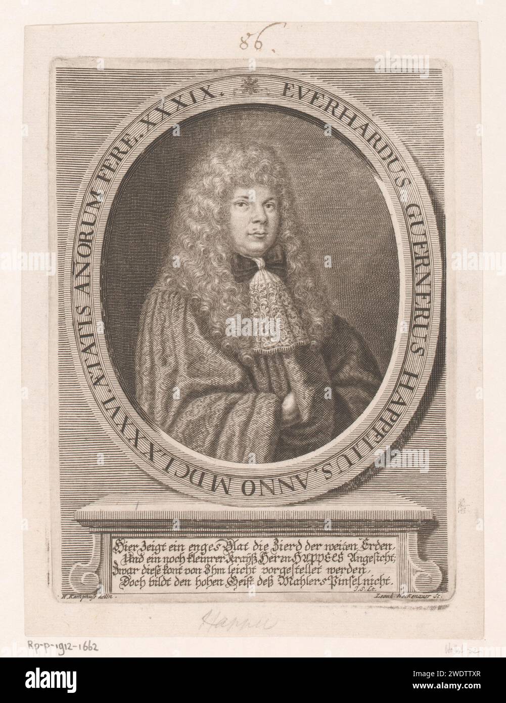 Portrait of Eberhard Werner Happel at the age of 34, Leonhard ...