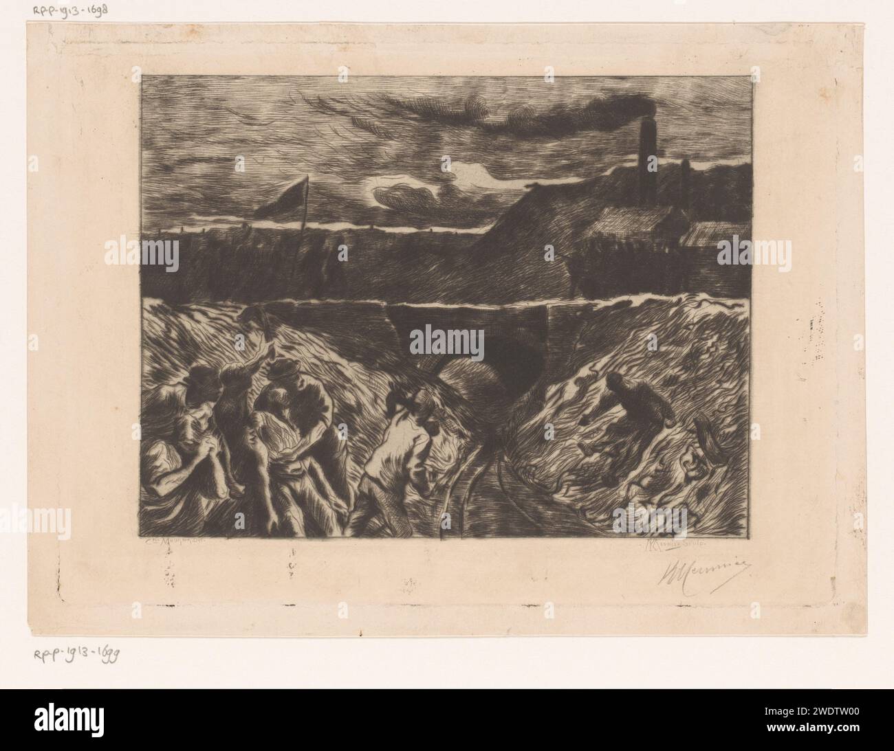 Strike of the miners, Karl Meunier, after Constantin Emile Meunier, c ...