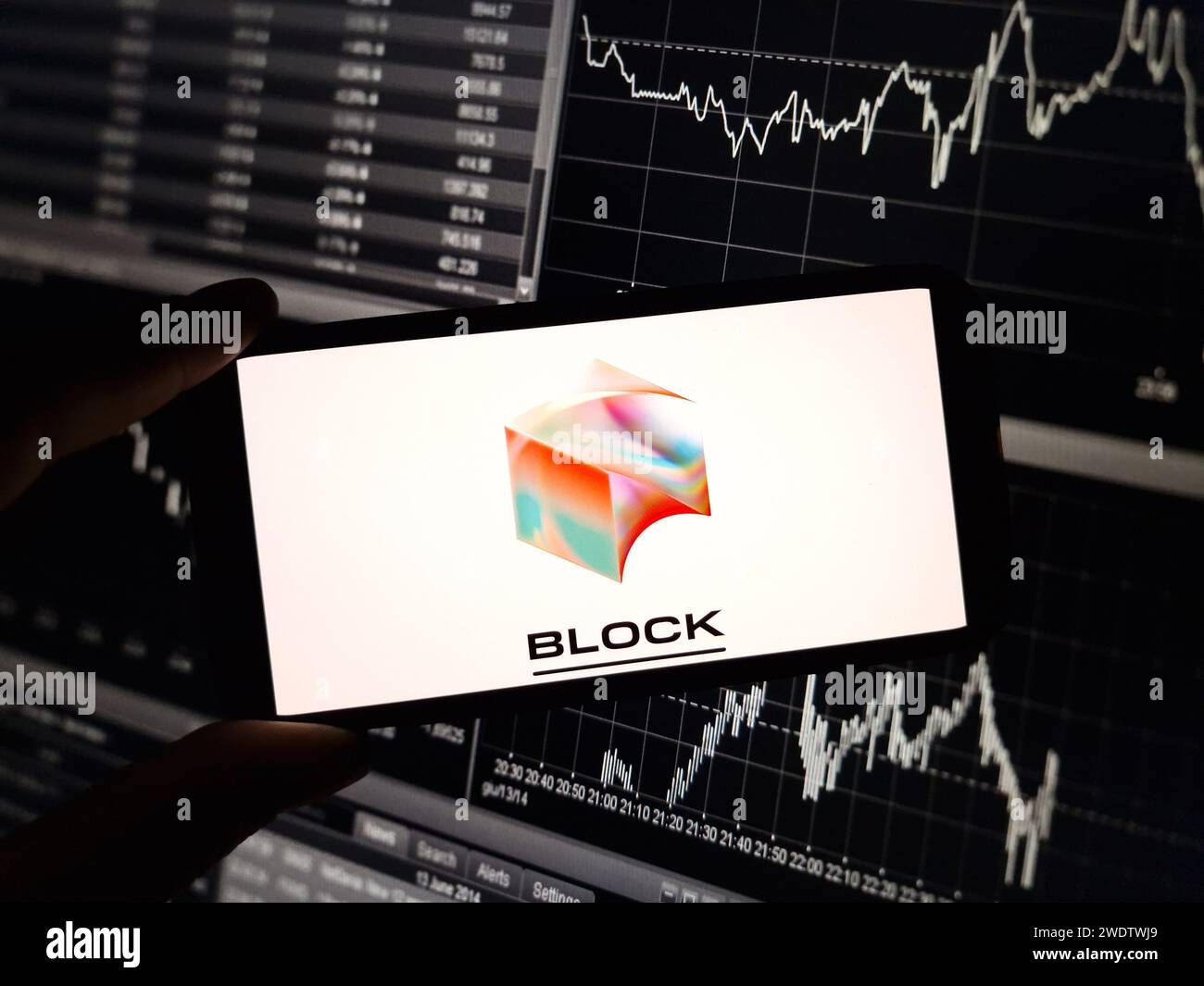 Konskie, Poland - January 21, 2024: Block company logo displayed on ...