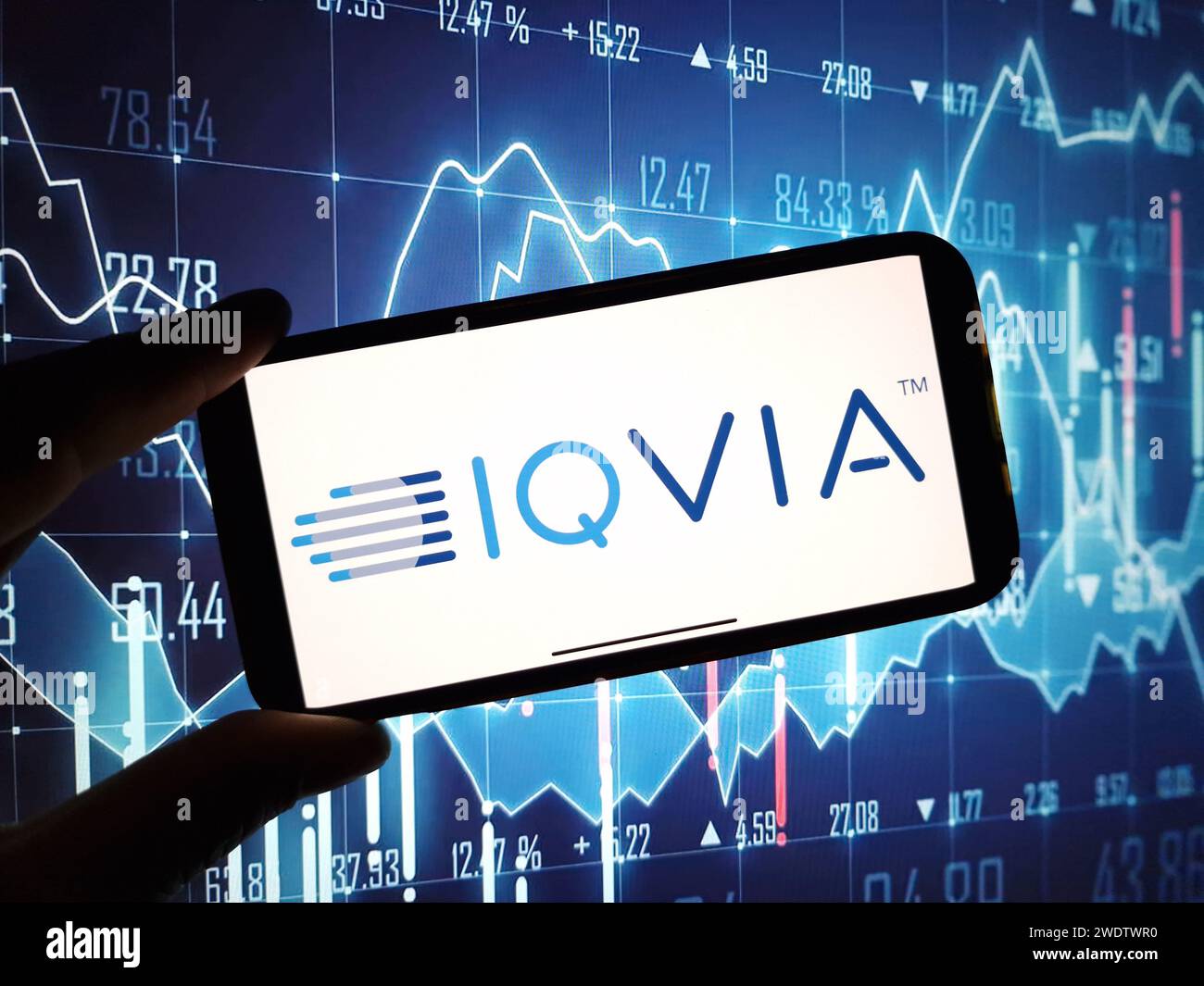 Konskie, Poland - January 21, 2024: IQVIA company logo displayed on ...