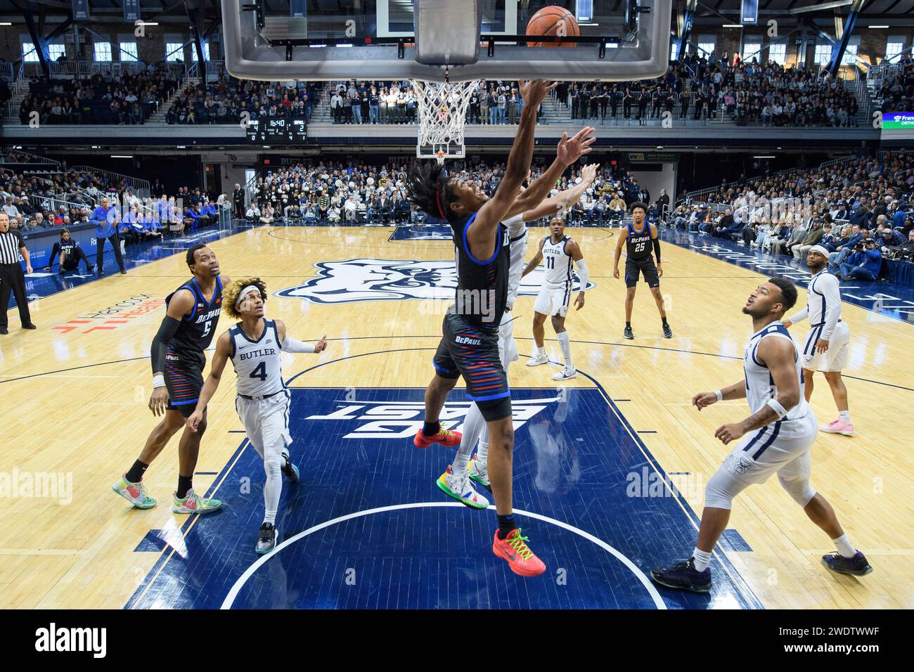 INDIANAPOLIS, IN - JANUARY 20: DePaul Blue Demons guard Jaden Henley ...