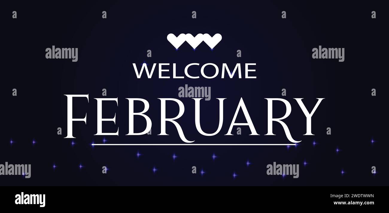 Welcome february amazing text illustration design Stock Vector Image ...