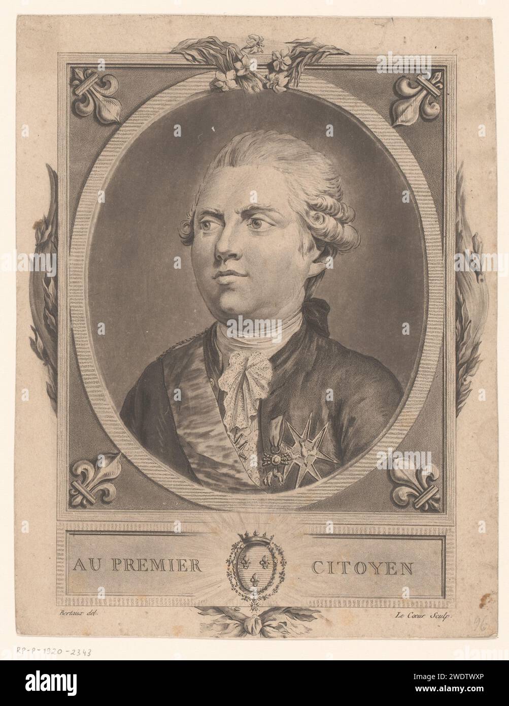 Portrait of Louis XVIII of France, Louis Lecoeur, After Bertaux, 1789 ...