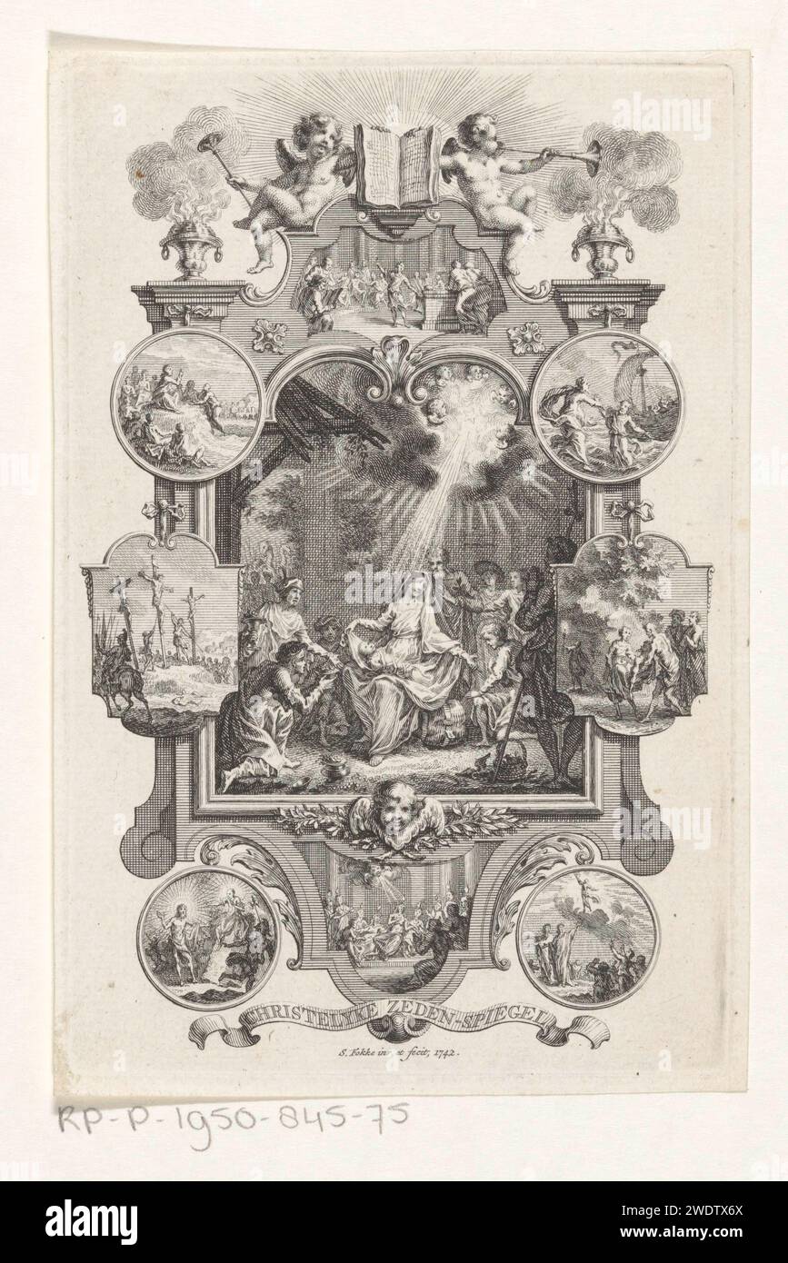 Adoration by the Kings, Simon Fokke, 1742 print The worship by the ...