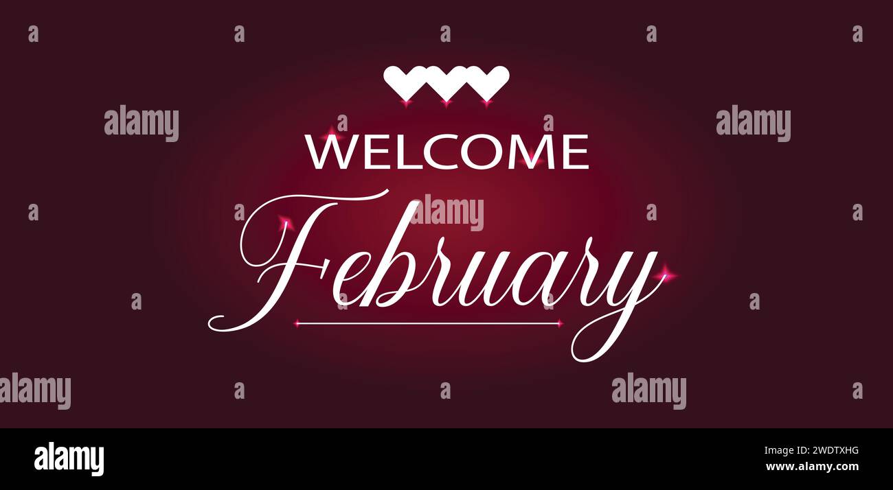 Welcome february amazing text illustration design Stock Vector Image ...
