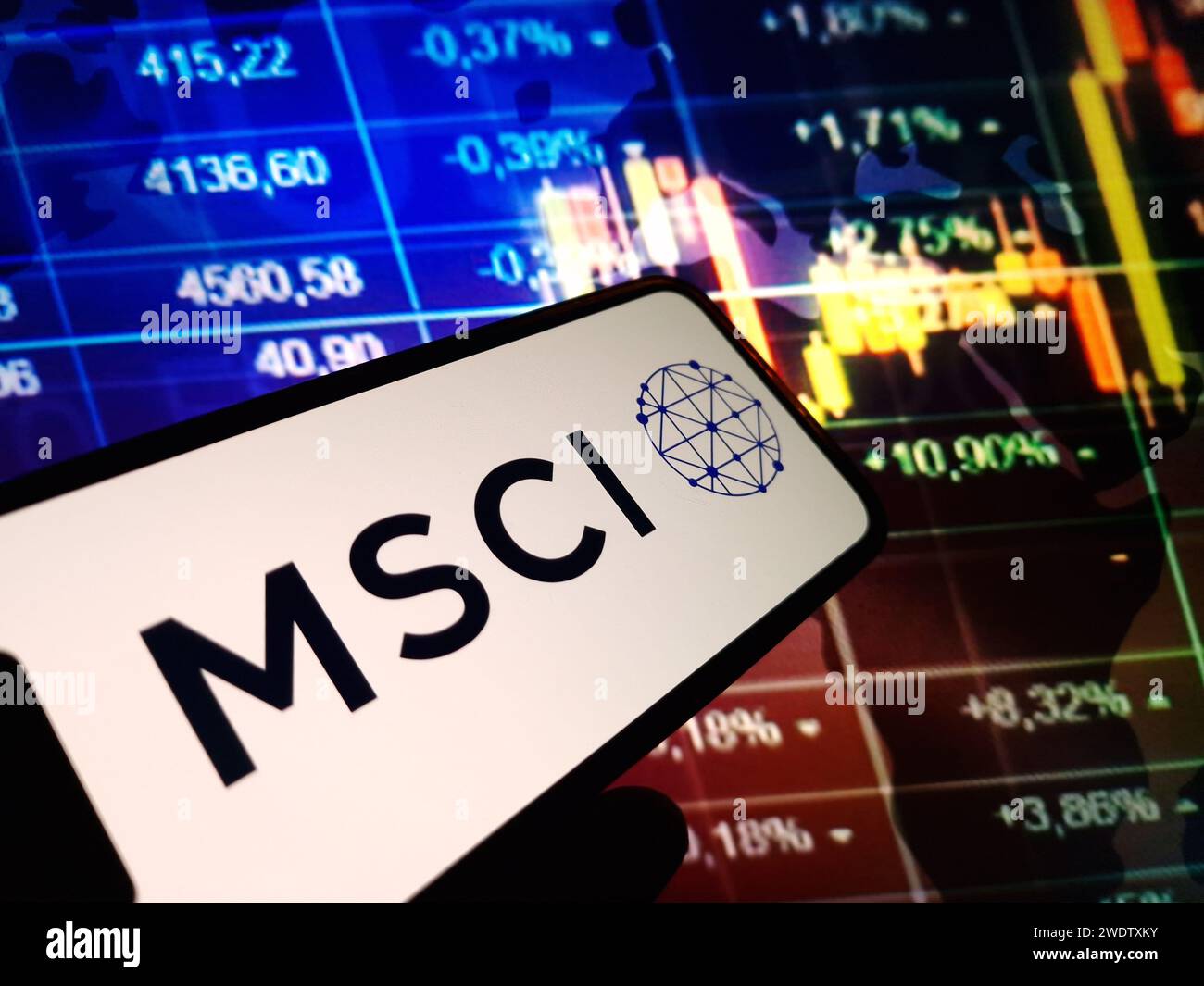 Konskie, Poland - January 21, 2024: MSCI company logo displayed on mobile phone screen Stock ...
