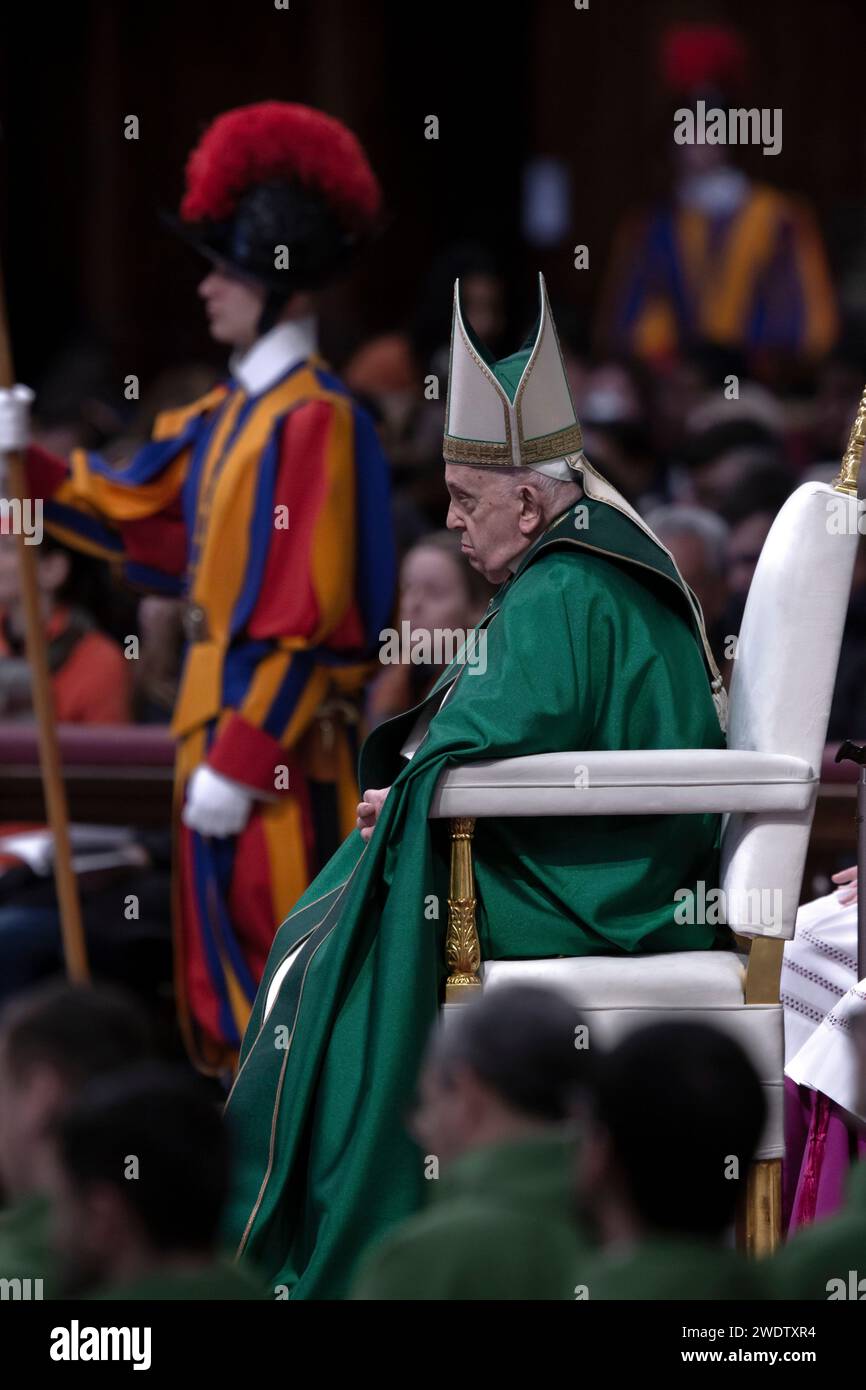 Vatican City, Vatican, 21 January, 2024. Pope Francis celebrates Holy ...