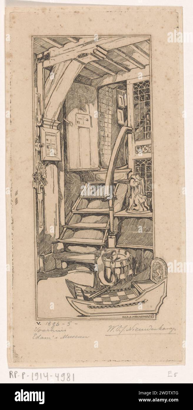 Voorhuis with stairs in the Edams Museum, Wijnand Otto Jan Nieuwenkamp ...