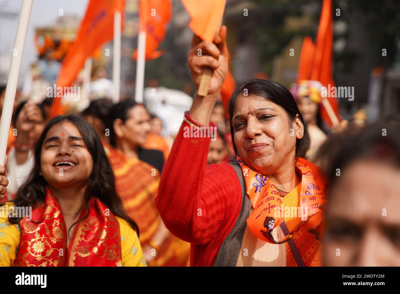 Kolkata, West Bengal, India. 22nd Jan, 2024. In a burst of color and festivity, Kolkata ...