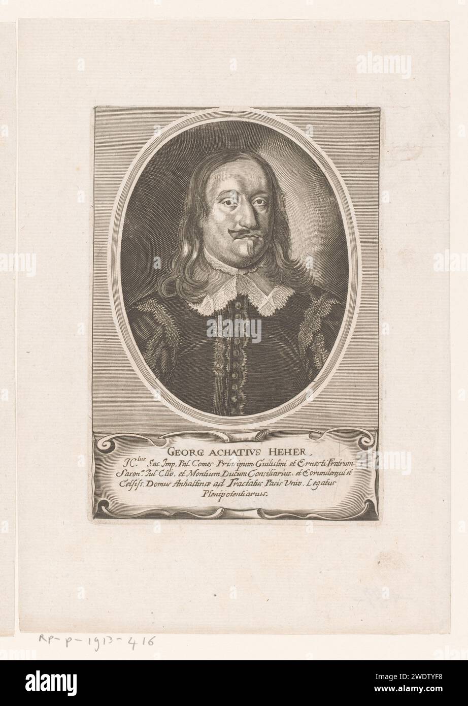 PortraT van Georg Achaz Heher, Matthäus Merian (I), 1652 paper ...
