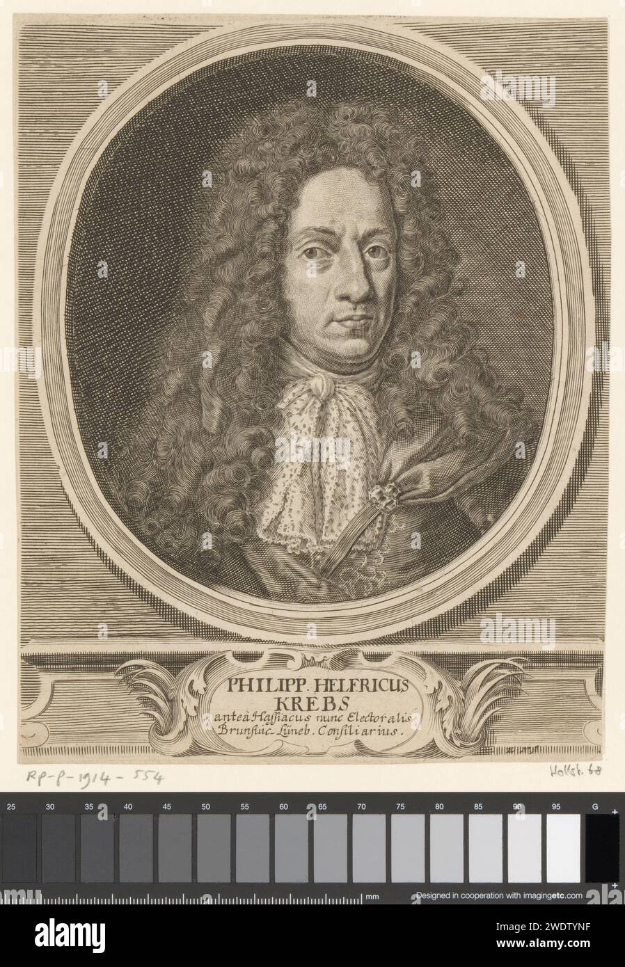 Portrait van Philipp Helfrich Krebs, Elias Nessenthaler, 1674 - 1714 ...