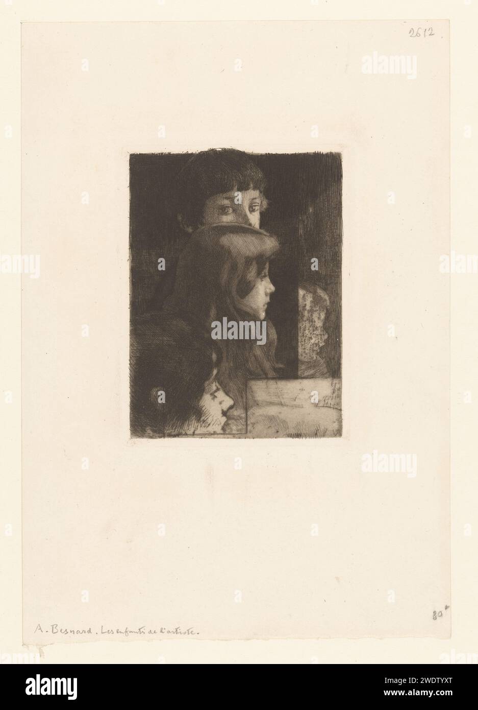 Family portrait in close-up, Albert Besnard, 1890 print France paper ...