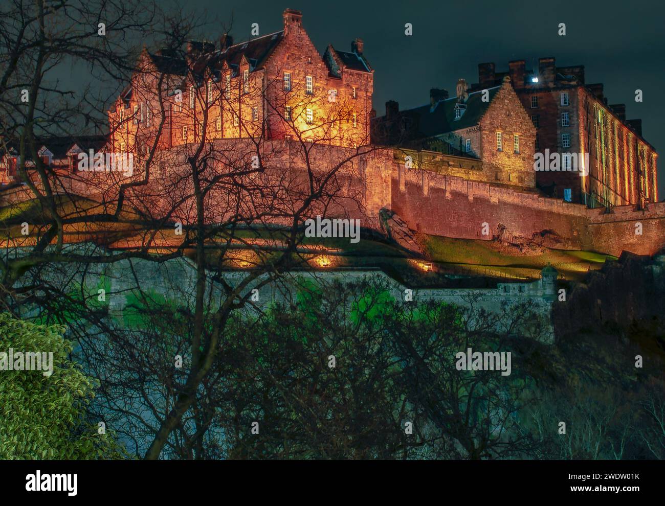 Edinburgh Castle on a January night Stock Photo - Alamy