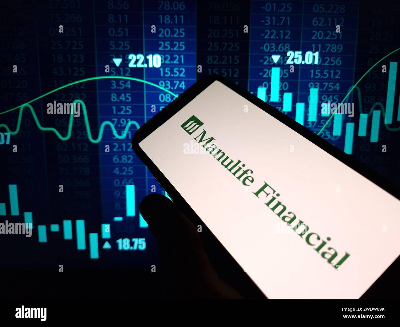 Konskie, Poland - January 21, 2024: Manulife Financial company logo ...