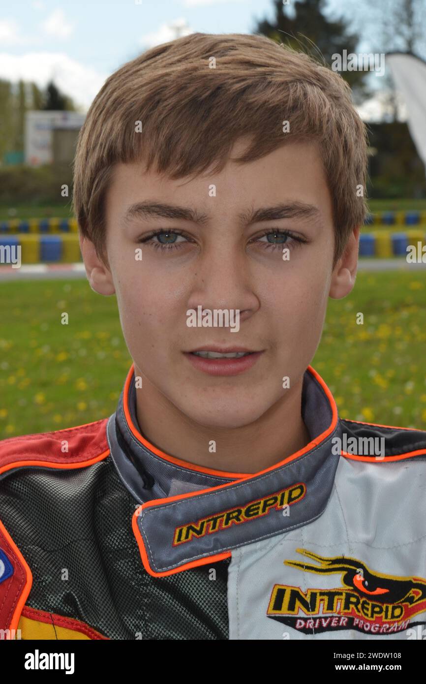 Mercedes F1 driver George Russell seen here in his early karting career ...