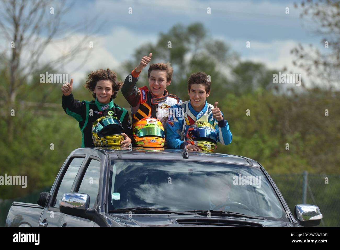 Mercedes F1 driver George Russell seen here in his early karting career ...