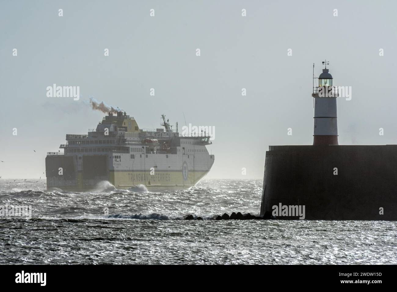Newhaven, January 22nd 2024: The Newhaven to Dieppe ferry heads off ...