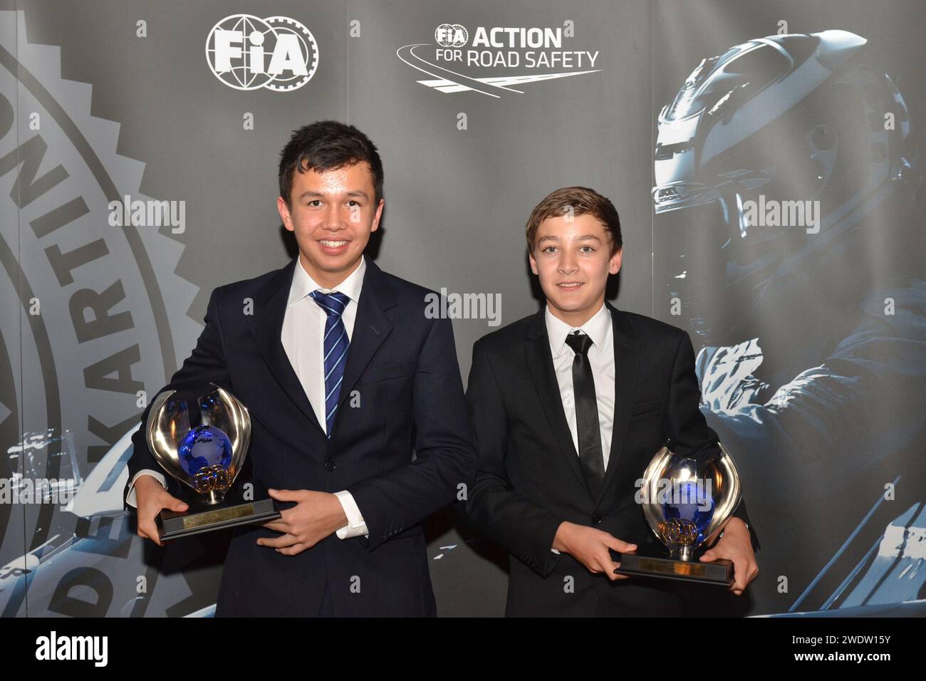 Mercedes F1 driver George Russell seen here in his early karting career ...