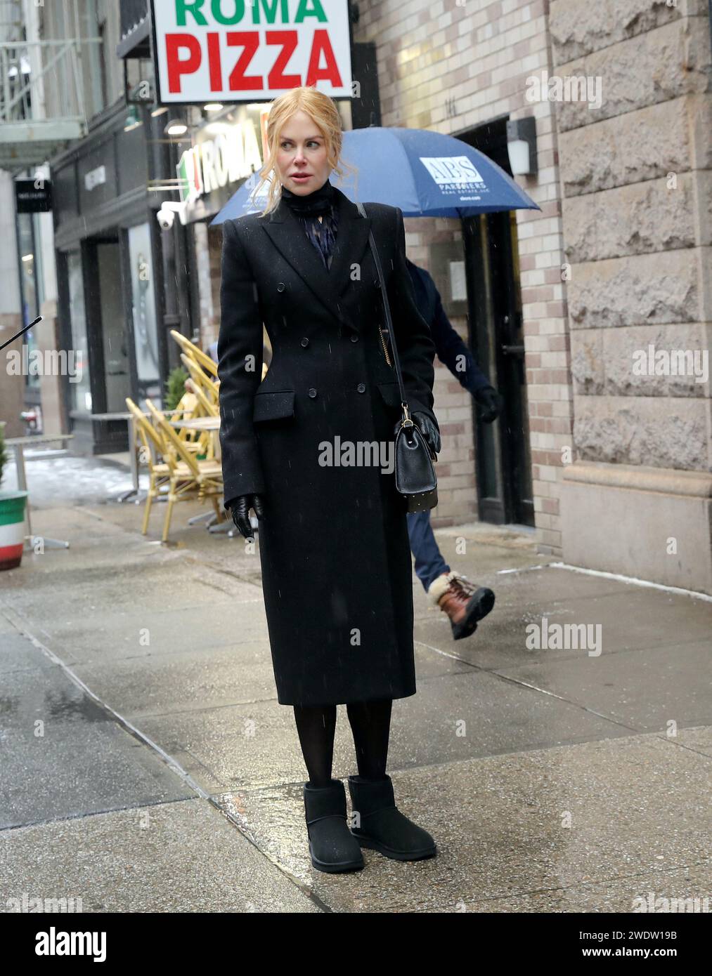 Nicole Kidman pictured filming at the 'Babygirl' set in Downtown Manhattan, New York Featuring ...