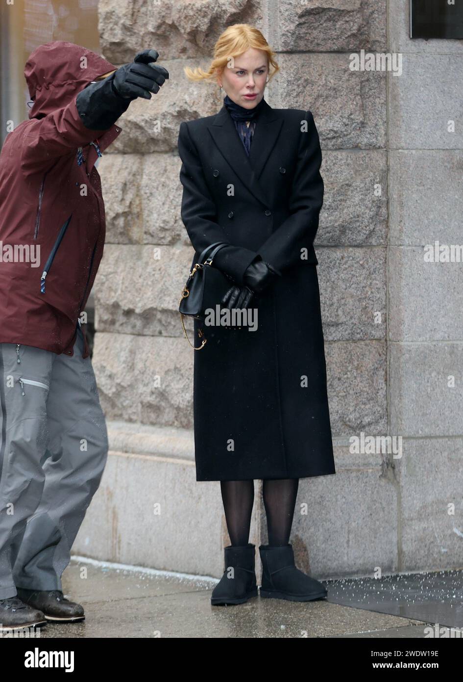 Nicole Kidman pictured filming at the 'Babygirl' set in Downtown Manhattan, New York Featuring ...