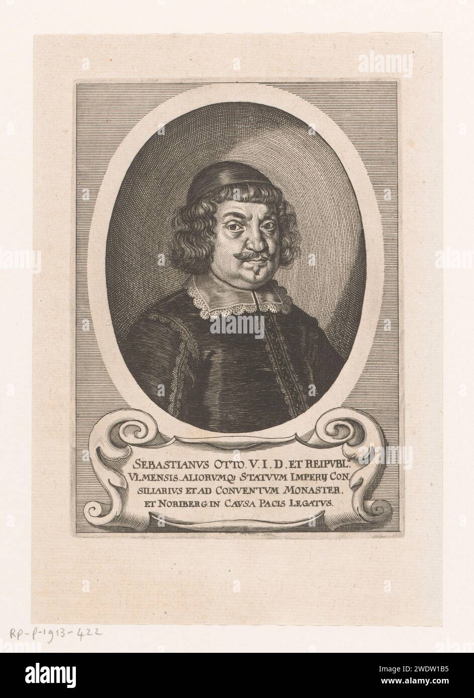PortraT van Sebastian Otto, Matthäus Merian (I), 1652 paper engraving ...
