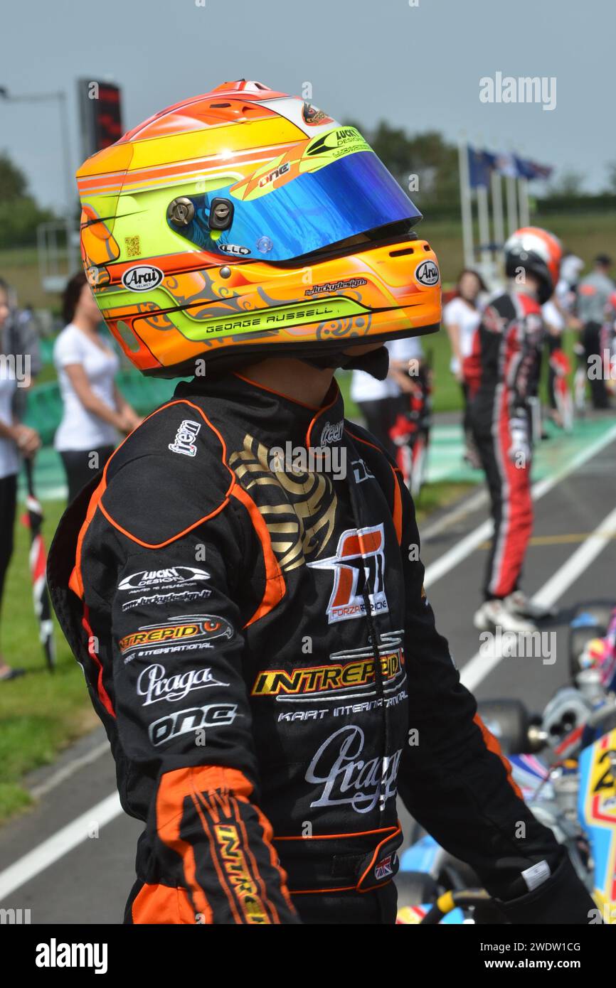 Mercedes F1 driver George Russell seen here in his early karting career ...