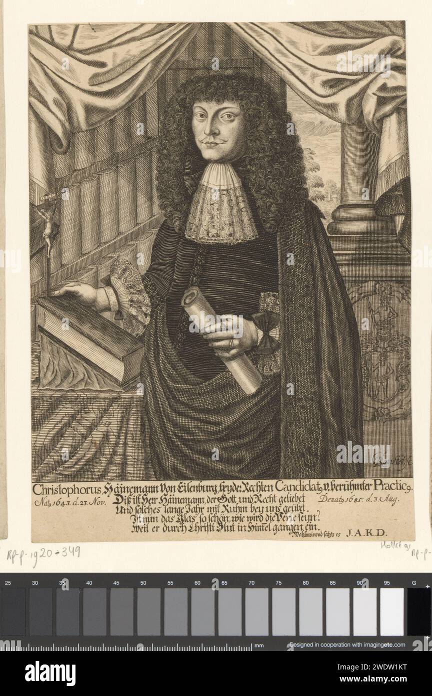 Portrait of Christoph Hainemann, Christian Romstet, 1685 - 1721 print ...