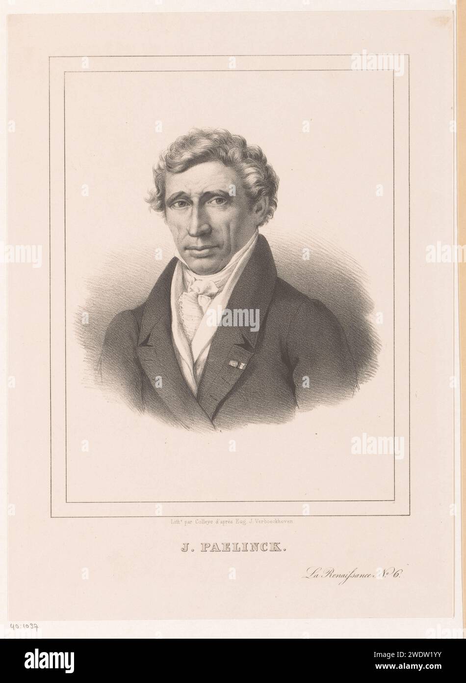 Portret van Joseph Paelinck, H.I. Colleye, after Eugène Verboeckhoven ...