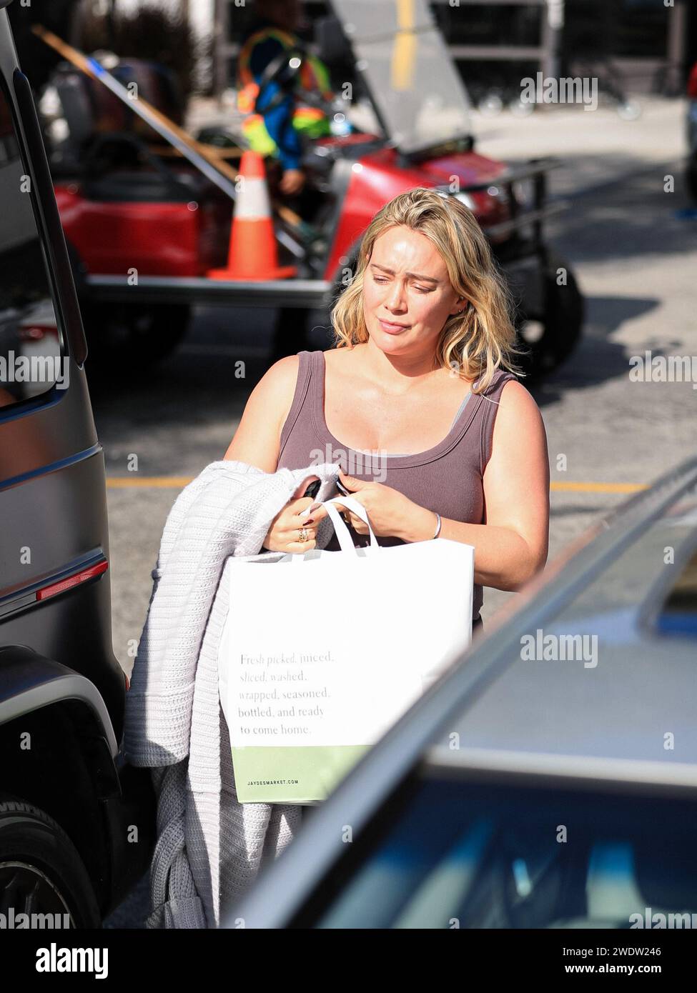 Hilary Duff run errands while out and about. Featuring: Hilary Duff ...