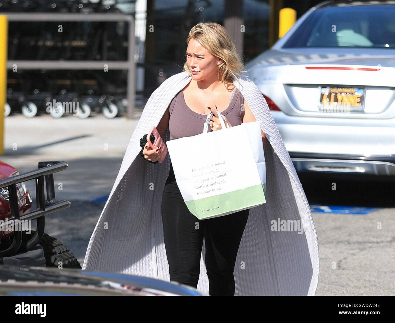 Hilary Duff run errands while out and about. Featuring: Hilary Duff ...
