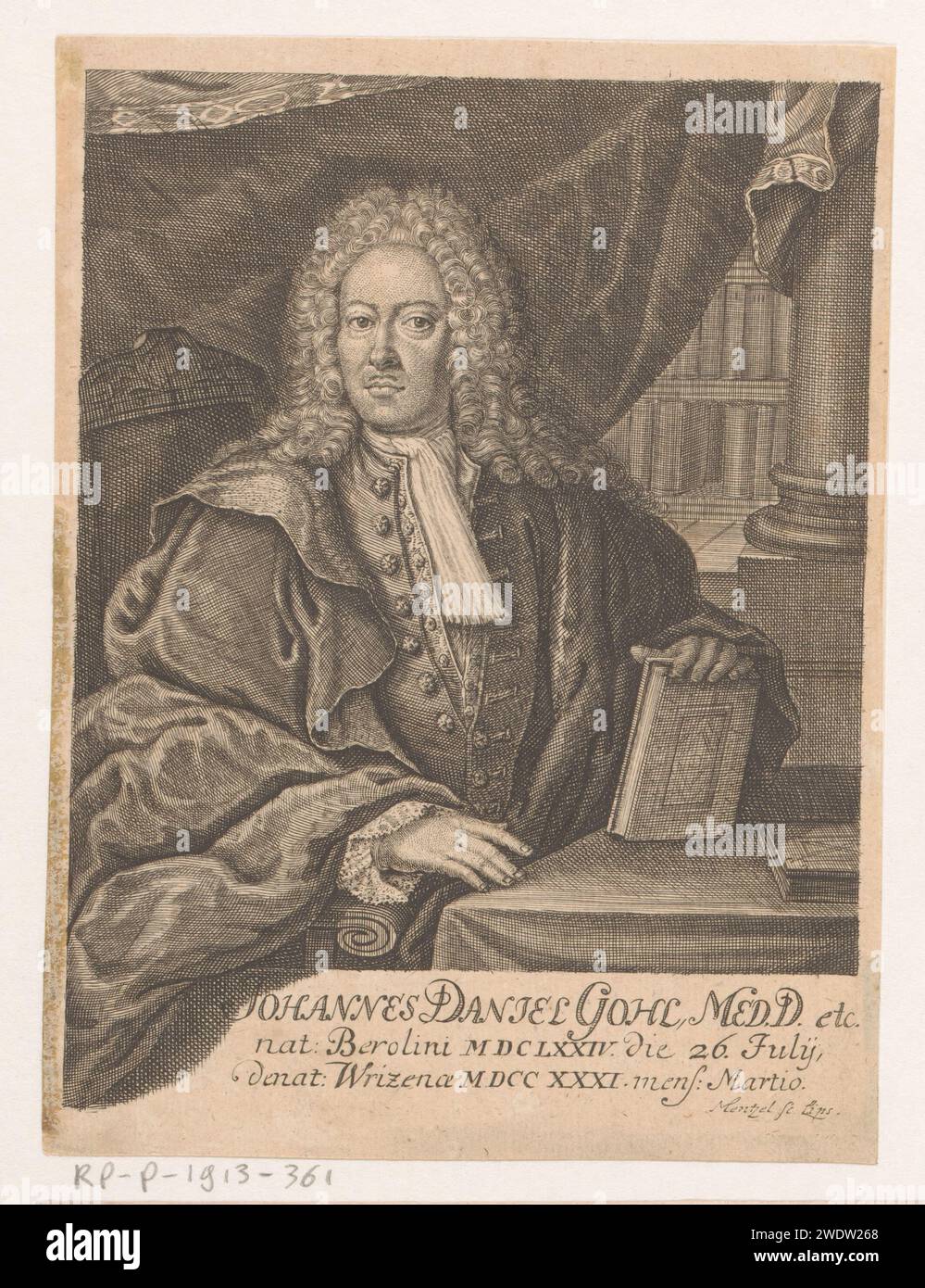 Portrait of Johann Daniel Gohl, Johann Georg Mentzel, 1741 print ...