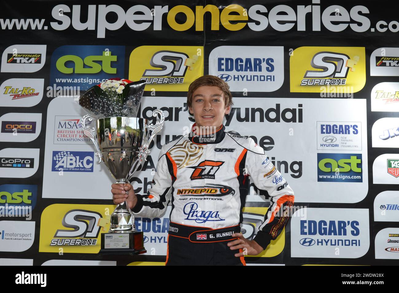 Mercedes F1 driver George Russell seen here in his early karting career ...