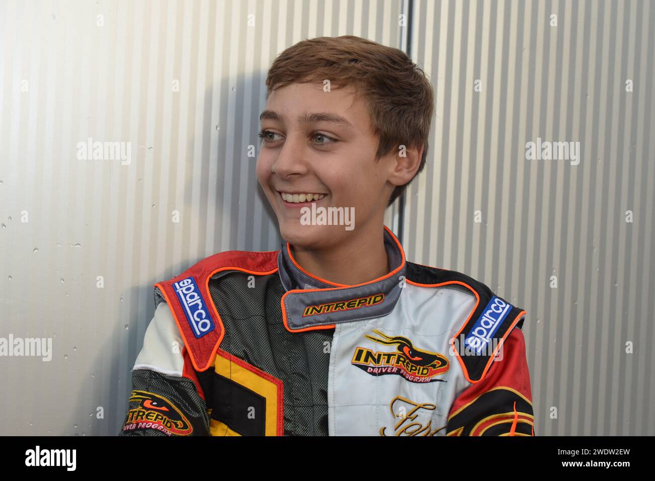 Mercedes F1 driver George Russell seen here in his early karting career ...