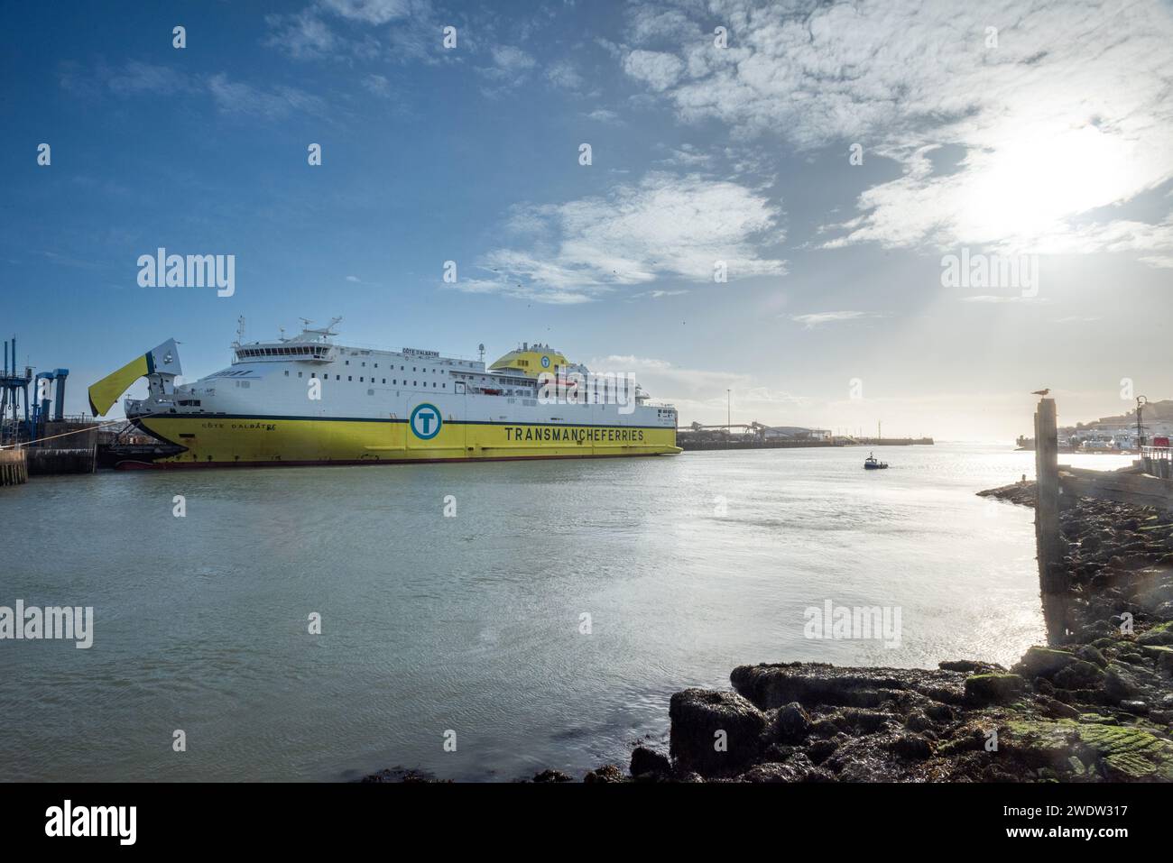 Newhaven, January 22nd 2024: The Newhaven to Dieppe ferry leaving ...