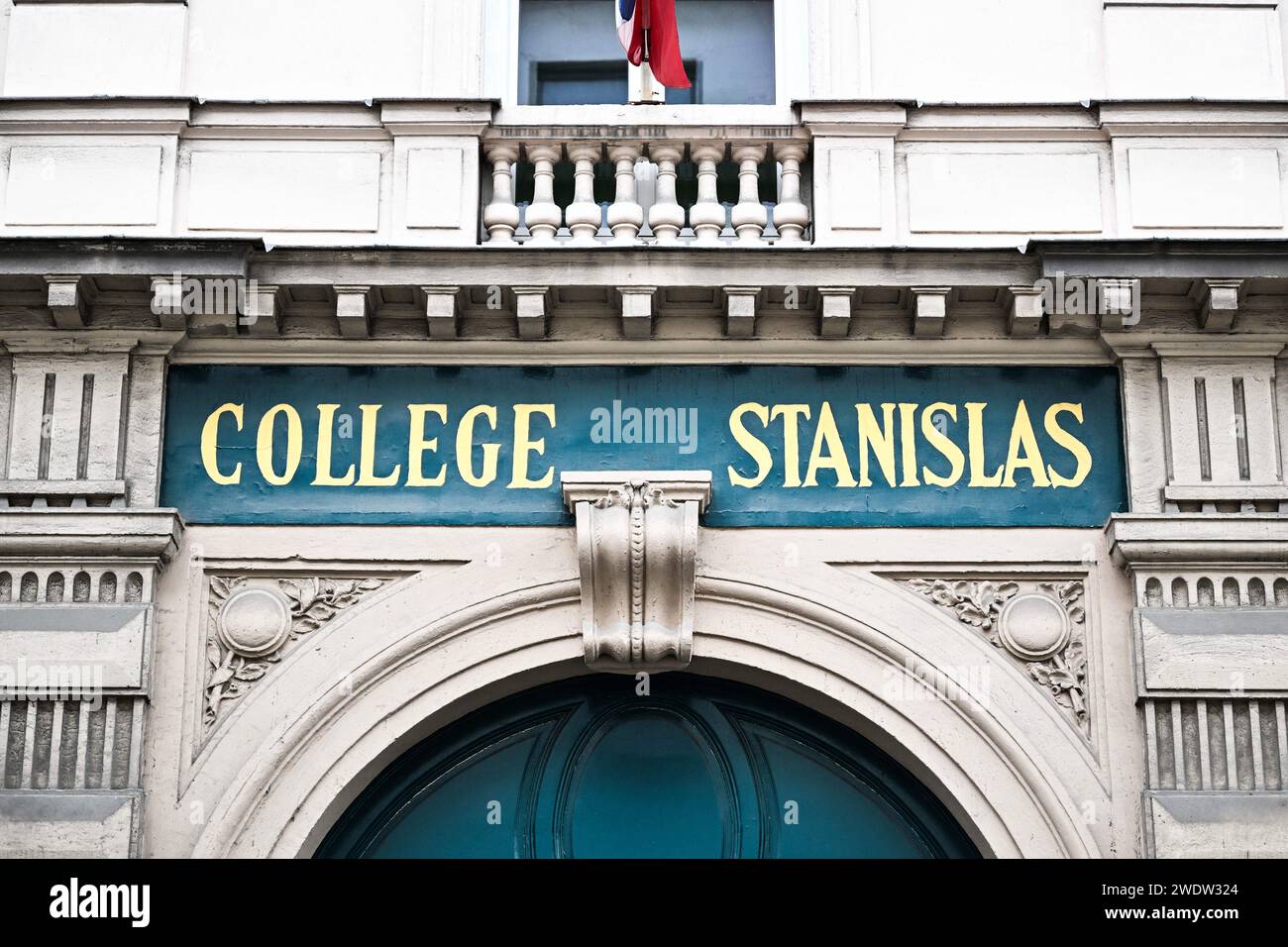 This picture taken on January 22, 2024, shows a view of the facade of ...