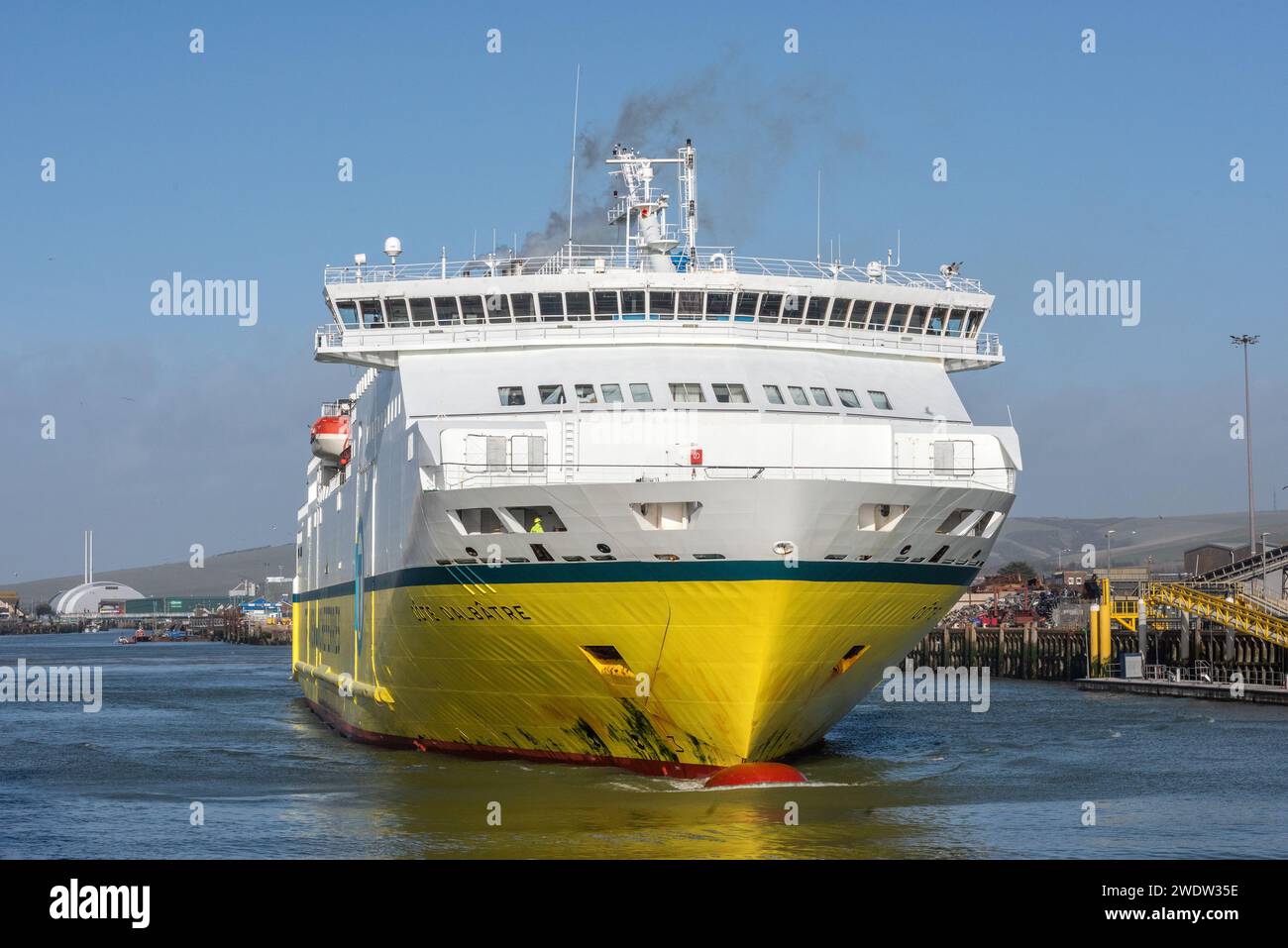 Newhaven, January 22nd 2024: The Newhaven to Dieppe ferry leaving ...