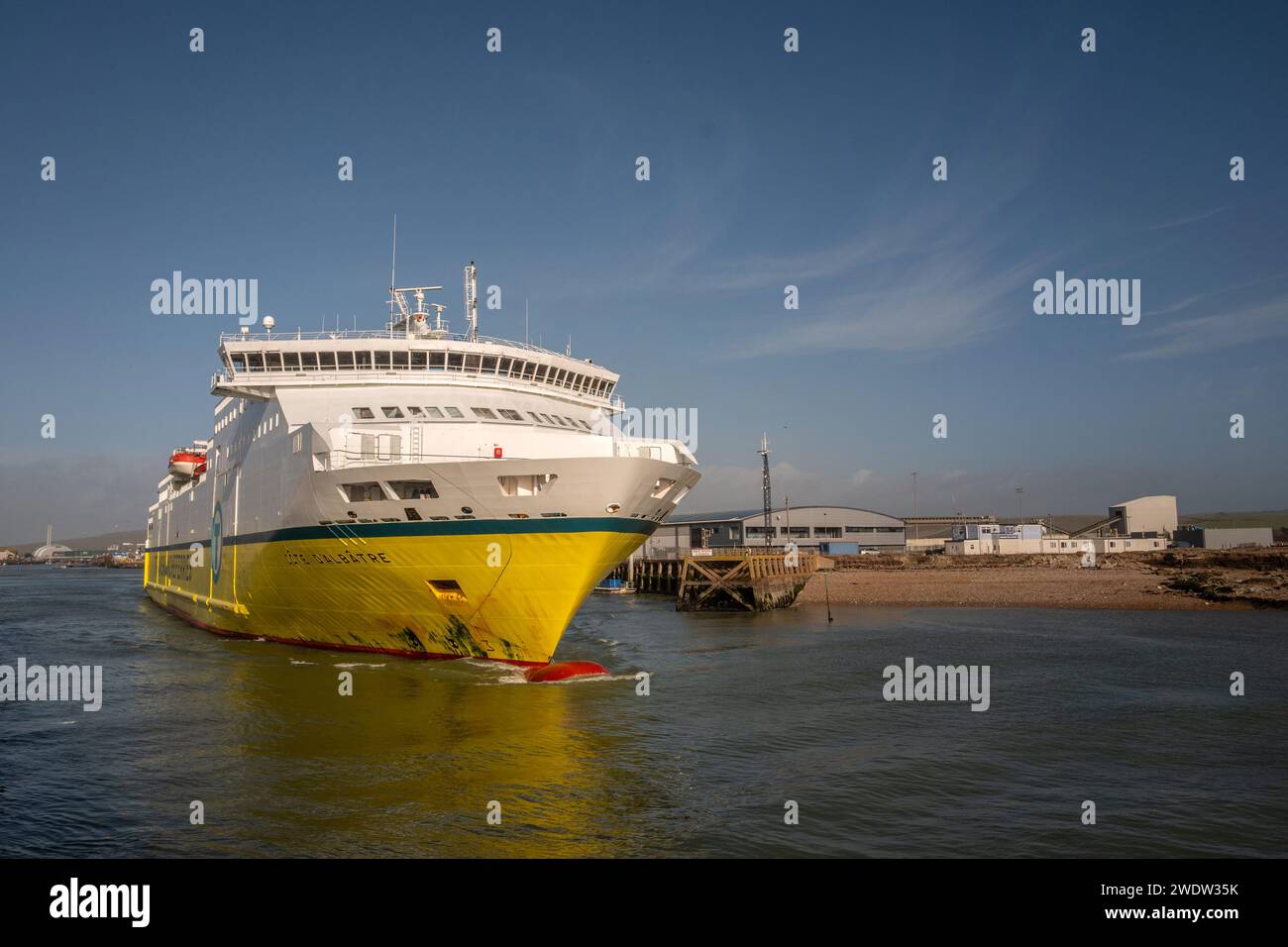 Newhaven, January 22nd 2024: The Newhaven to Dieppe ferry leaving ...
