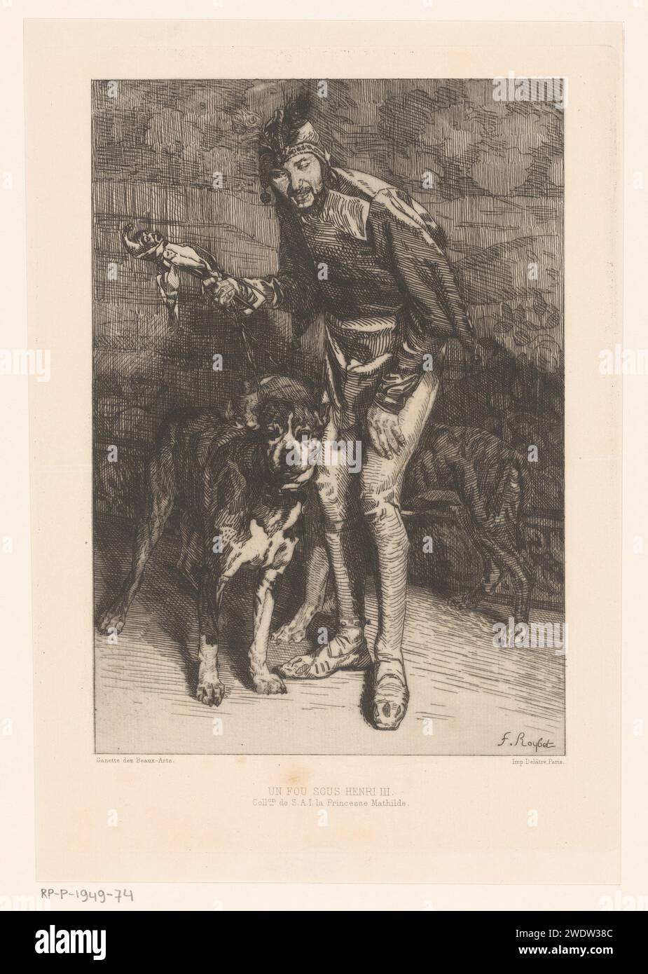 Nar with two dogs, Ferdinand Roybet, 1850 - 1920 print Paris paper ...
