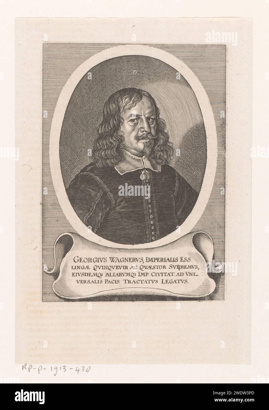 PortraT van Georg Wagner, Matthäus Merian (I), 1652 paper engraving ...