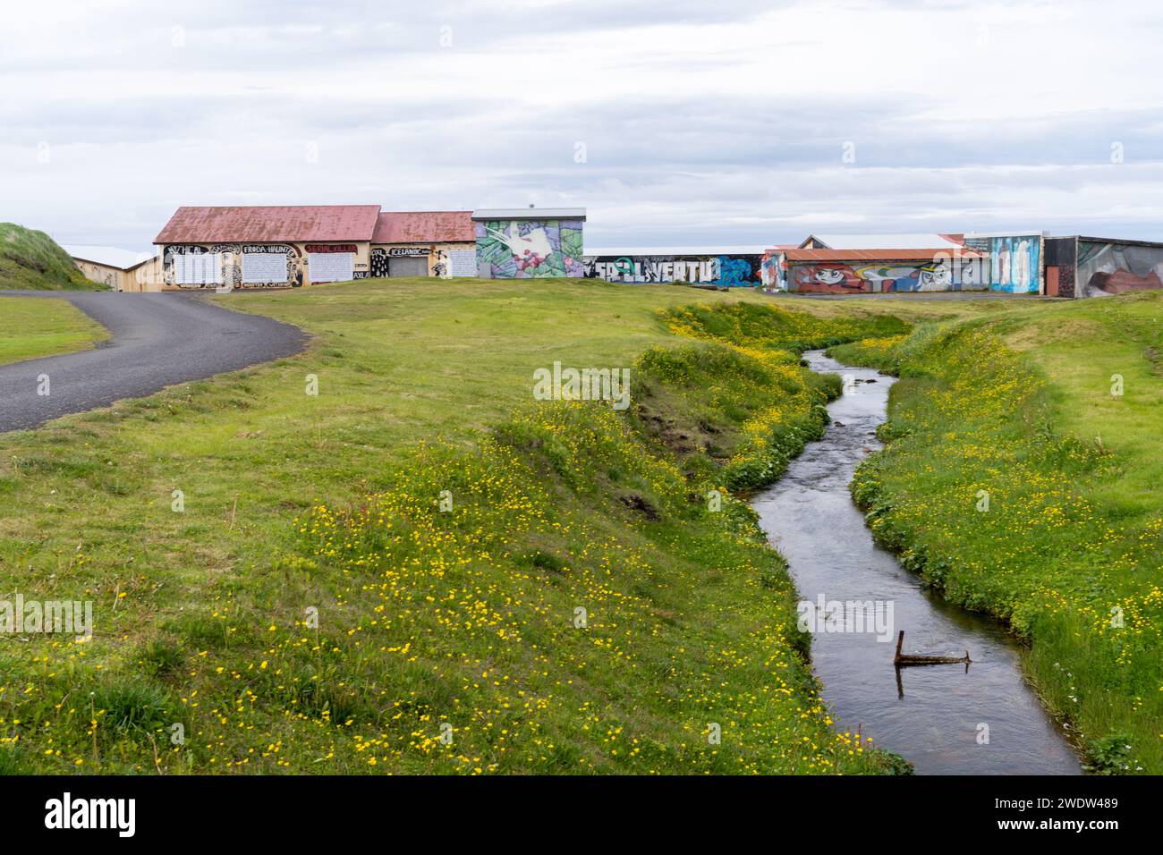 Hellissandur, Iceland - July 1, 2023: View of various buildings in ...